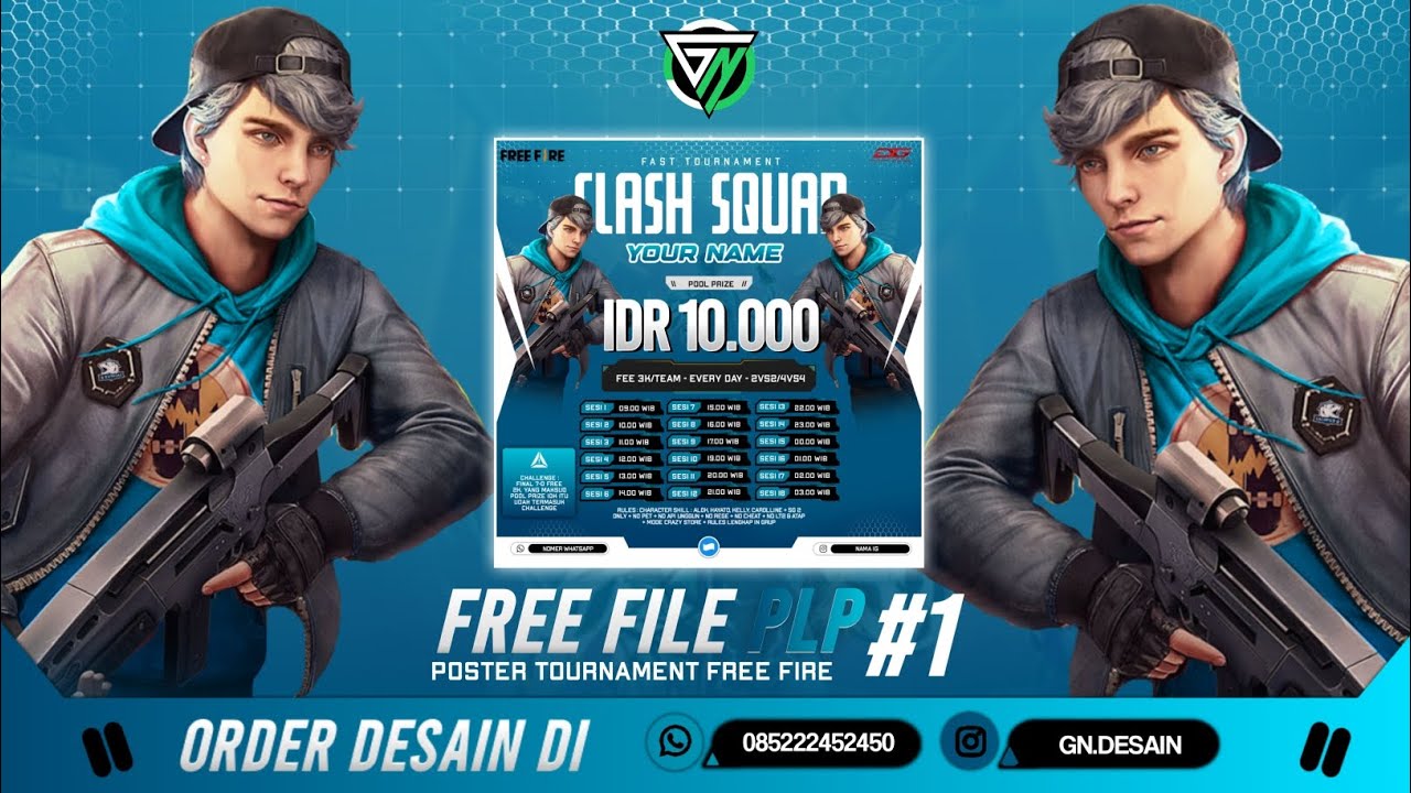 FREE PLP POSTER TOURNAMENT FREE FIRE V1 | GN DESAIN - YouTube