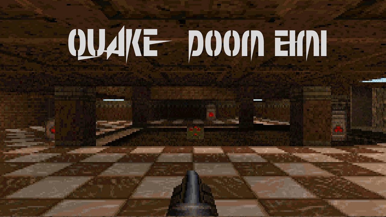 Quake - Doom E1M1 (qkdme1m1.bsp) (100%) [DOSBox] - YouTube