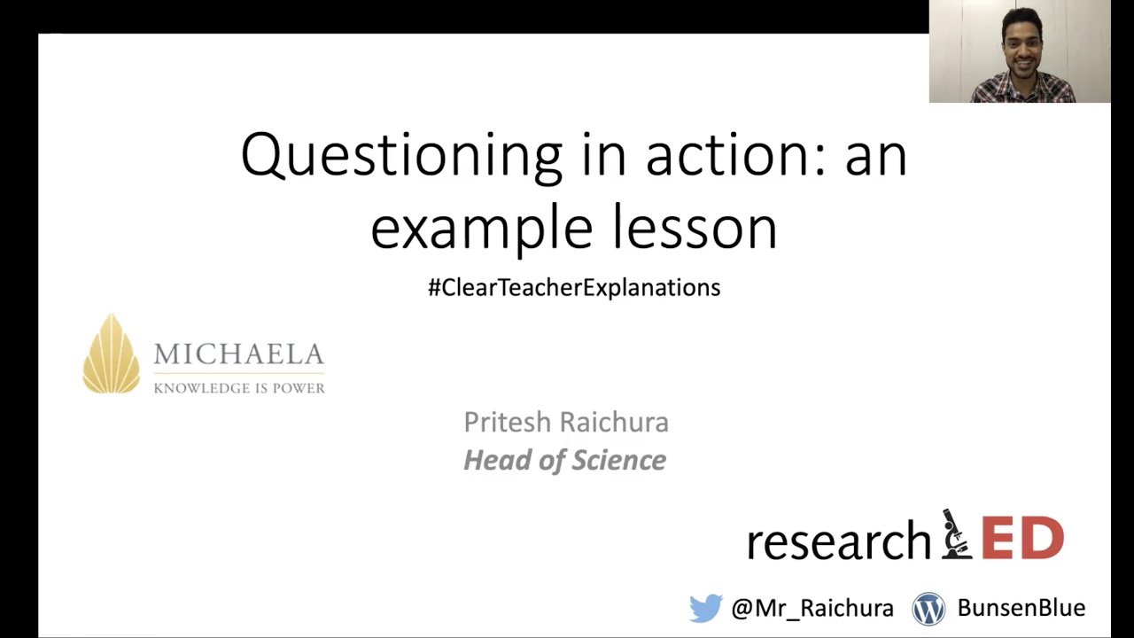 Effective Questioning in the Classroom - with live Michaela lesson ...