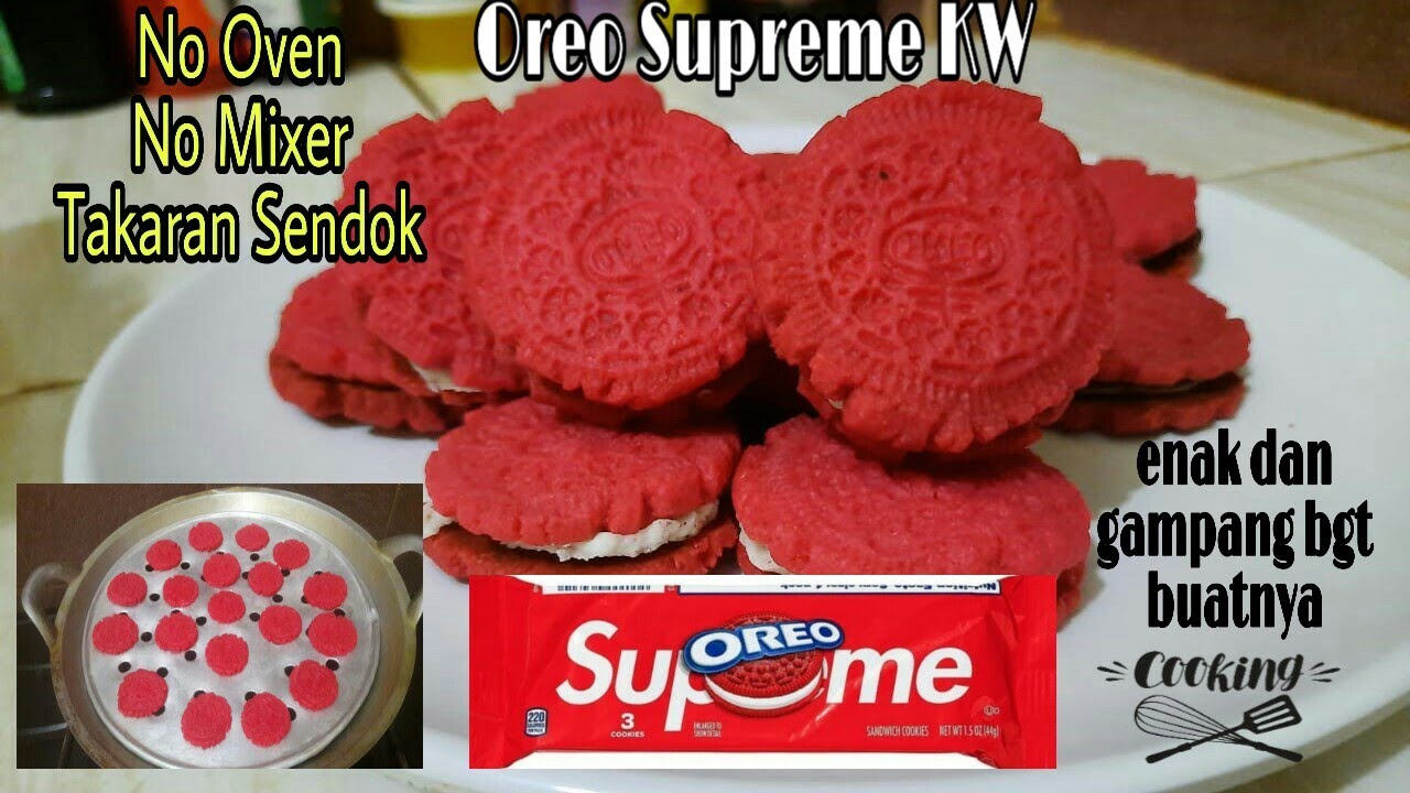 Oreo Supreme Kw Tanpa Oven | Membuat Oreo Supreme KW pakai Wajan - YouTube