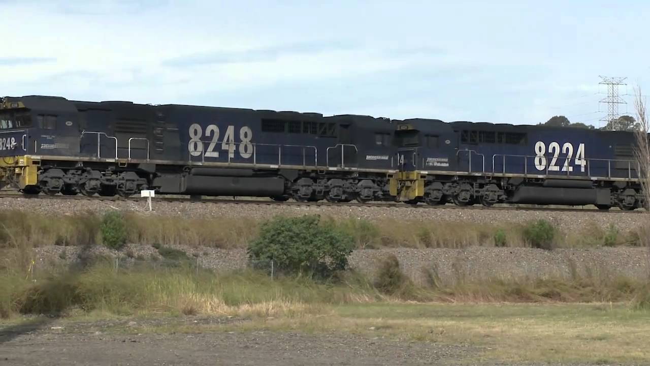 NSW "82 class" locomotives with loaded coal train - Hunter Valley ...