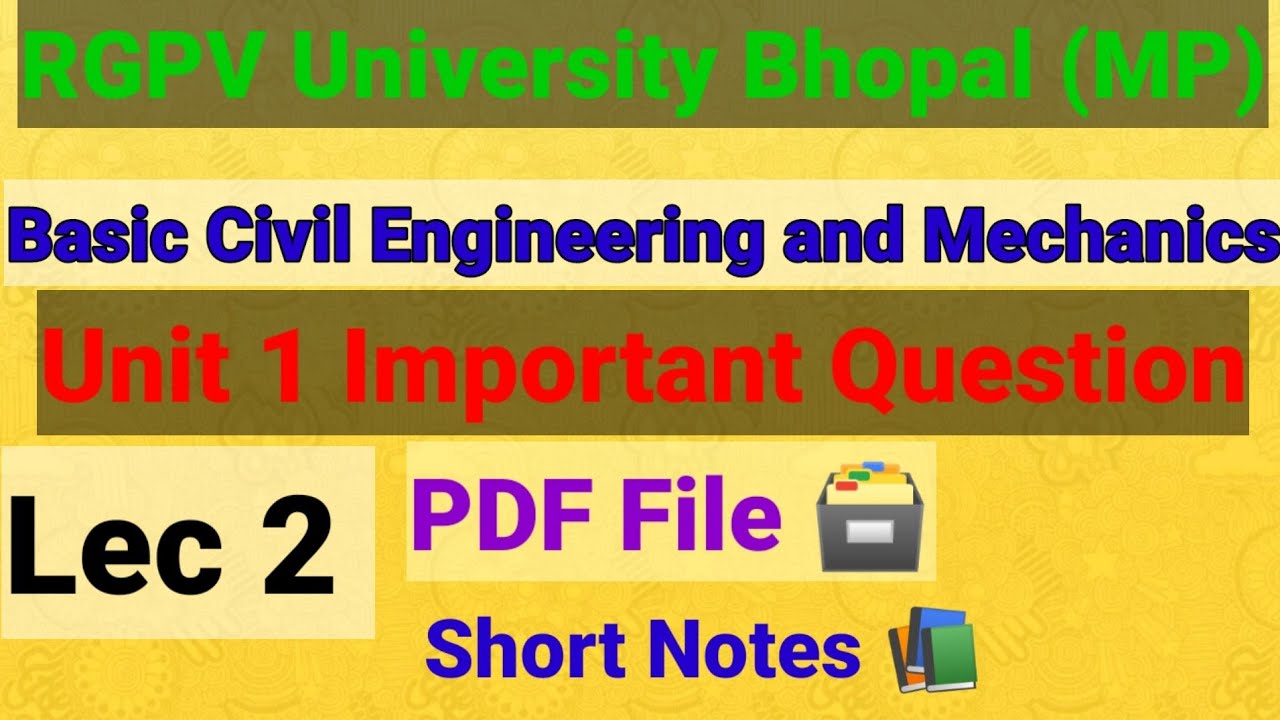 Lec 2: Basic Civil Engineering || RGPV BTech 2nd semester - YouTube