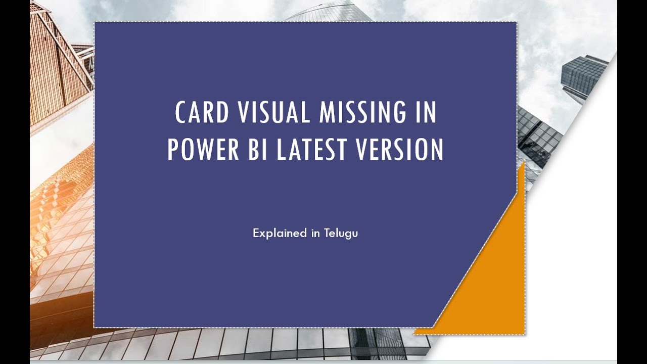 CARD Visual Missing in Power BI Latest Version. Here is the Fix ...