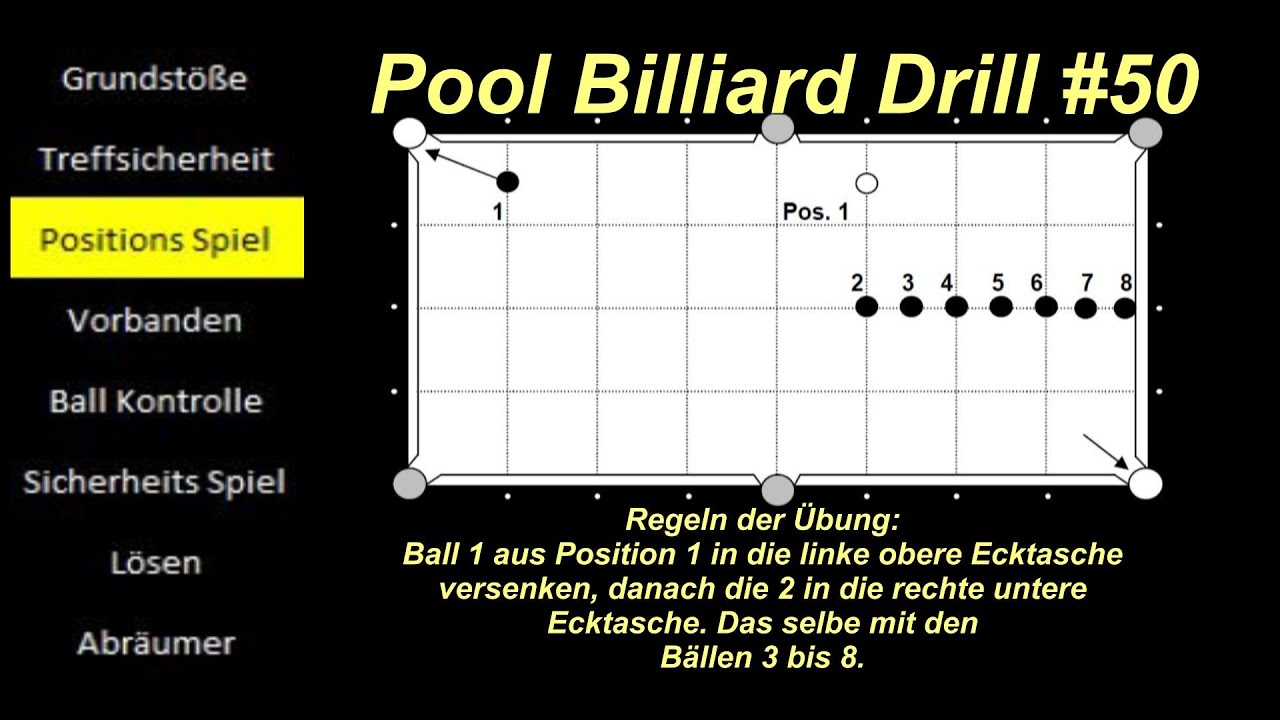 Billard Training Drill #50 - YouTube