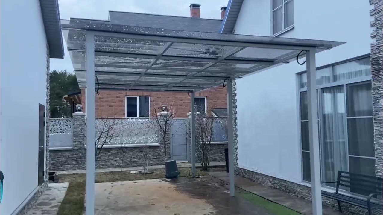 Короткий обзор навеса из монолитного поликарбоната. купить монолитный ...