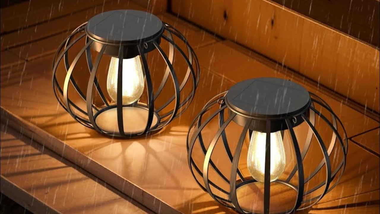 2 Pack SmartYard Solar Hanging Lanterns Outdoor Waterproof 15" Pumpkin ...