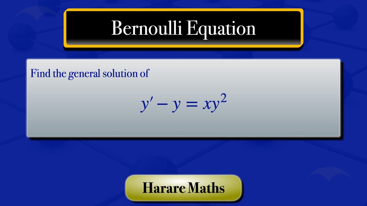 Bernoulli Differential Equation - YouTube