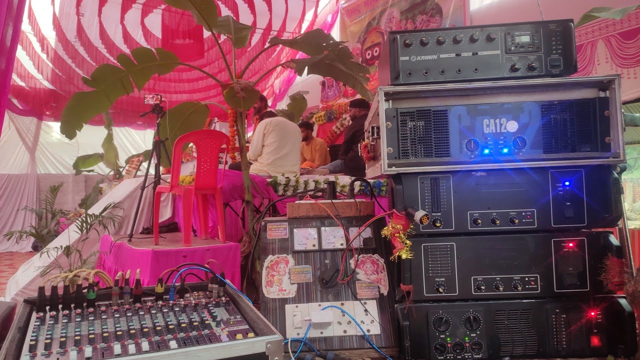 mohit dj and sound setup in bhagwat katha - YouTube
