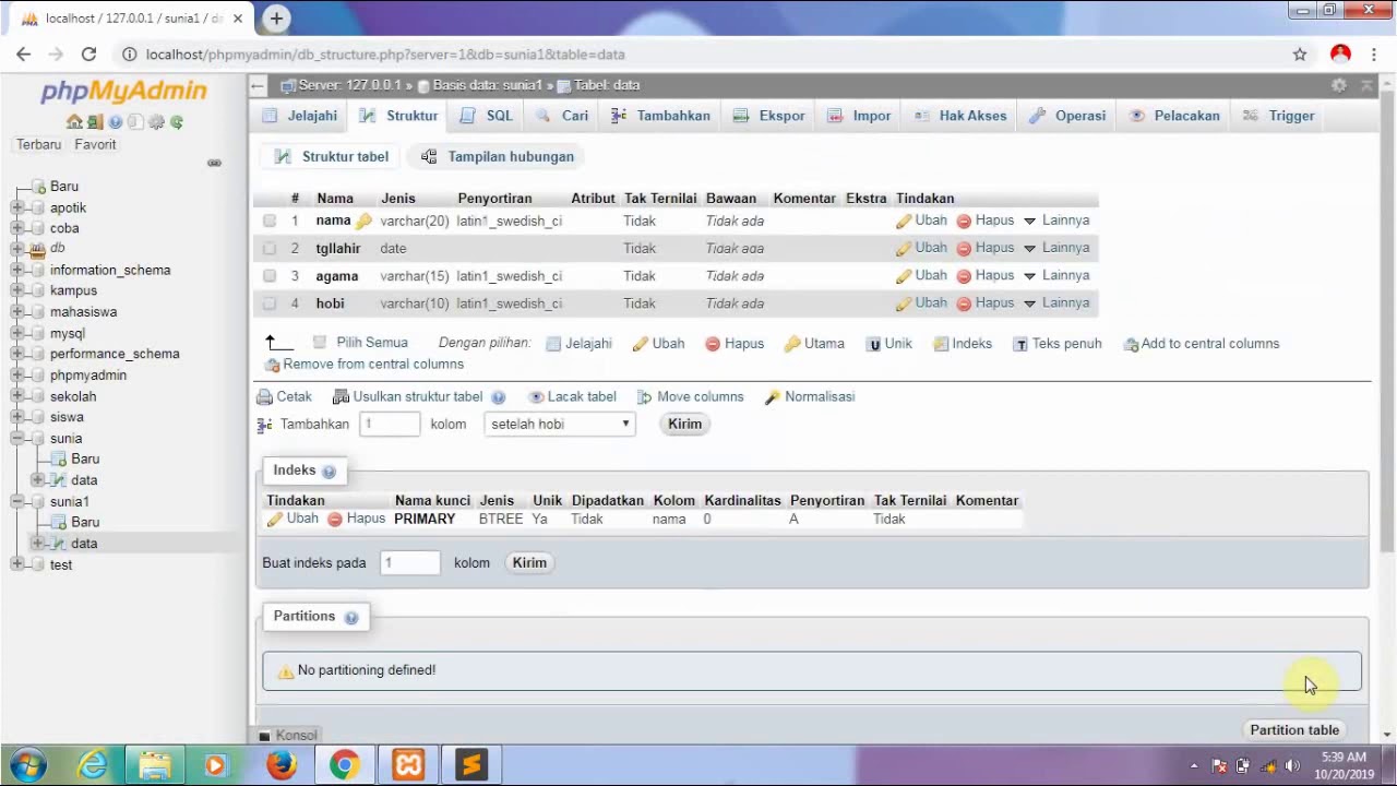 Tutorial Koneksi Database Dengan Pemograman Php Youtube