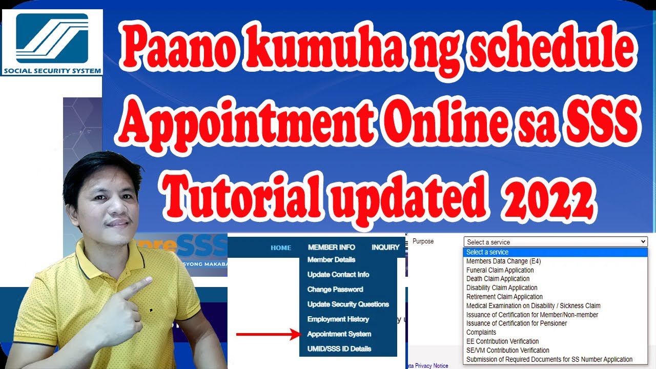Paano kumuha ng Schedule Appointment online sa SSS Tutorial updated ...