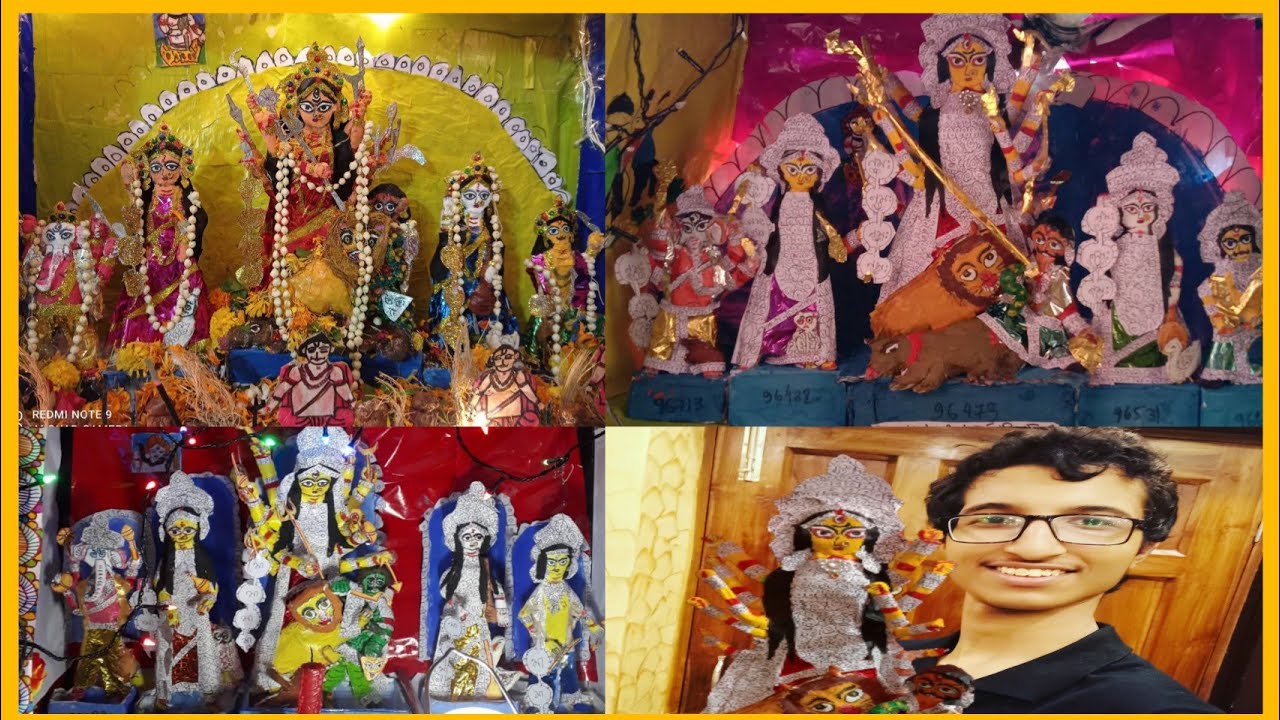 Paper Durga idol making |Paper Works| 9 Years Durga Puja - YouTube