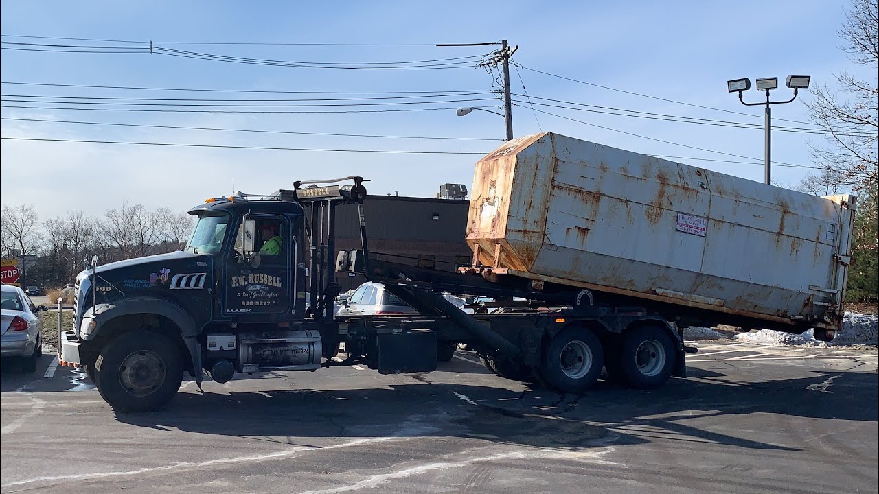 Russell Disposal 100 ~ Mack Granite Galbreath Rolloff - YouTube