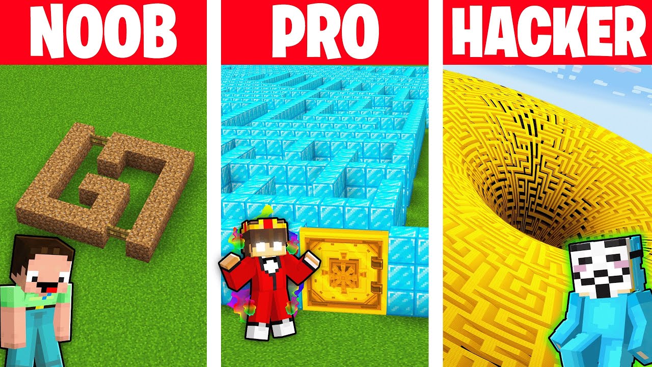 Minecraft NOOB vs PRO vs HACKER: RIESEN LABYRINTH BAU CHALLENGE ⛏ - YouTube