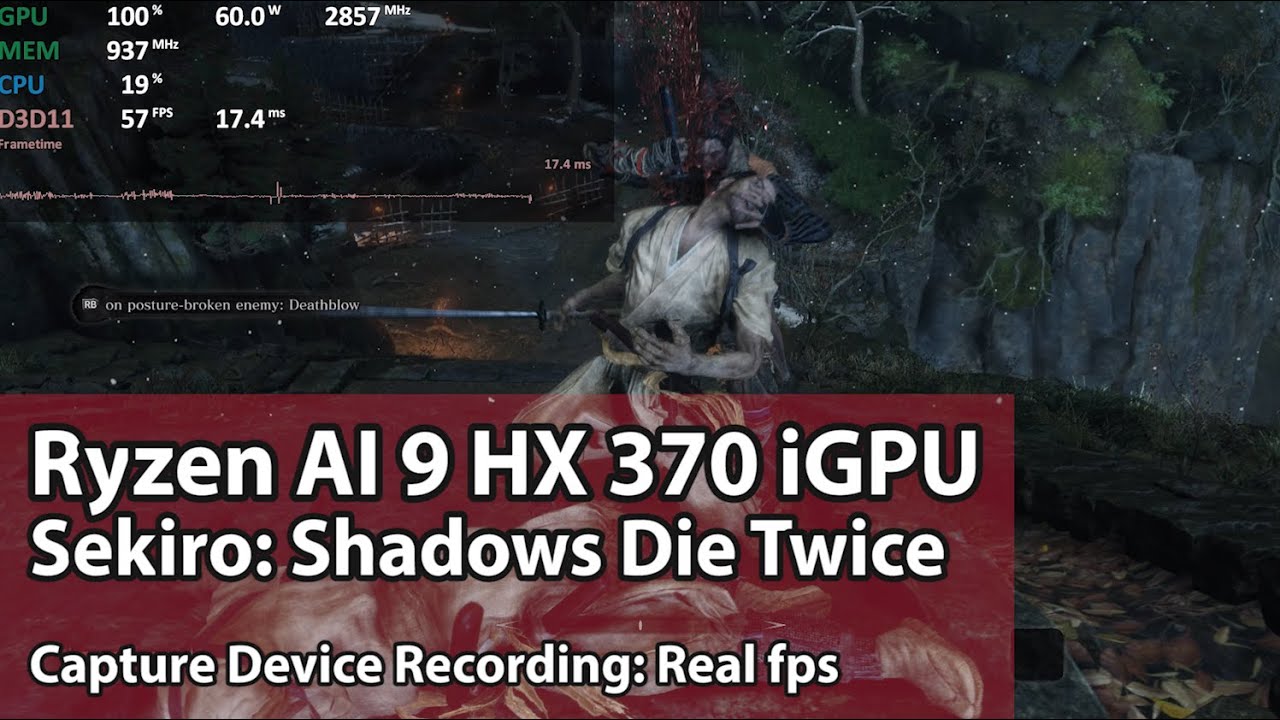 AMD Ryzen AI 9 HX 370 Radeon 890M Gaming Test - Sekiro: Shadows Die ...