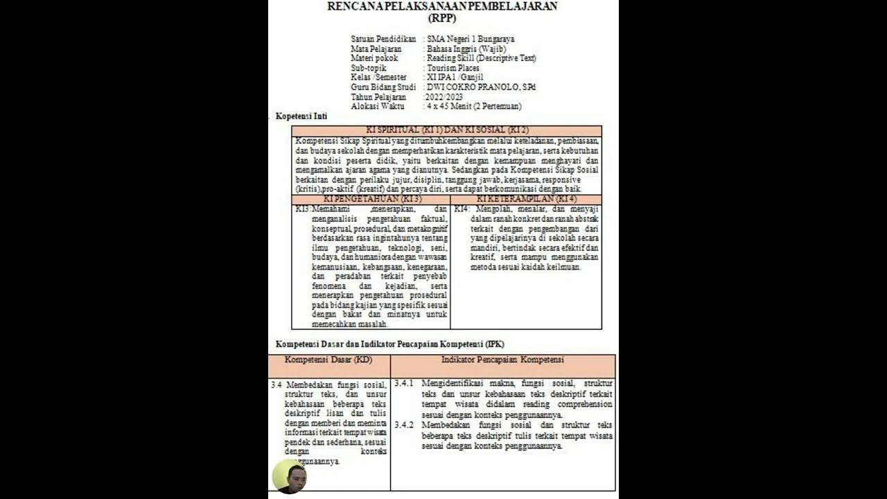 Cara Membuat RPP Reading Skill Descriptive Text dengan Langkah-langkah ...