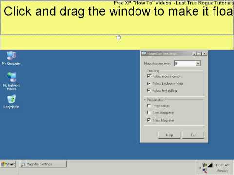 Windows XP BASICS - MAGNIFY where your Mouse Cursor is Clicking - YouTube