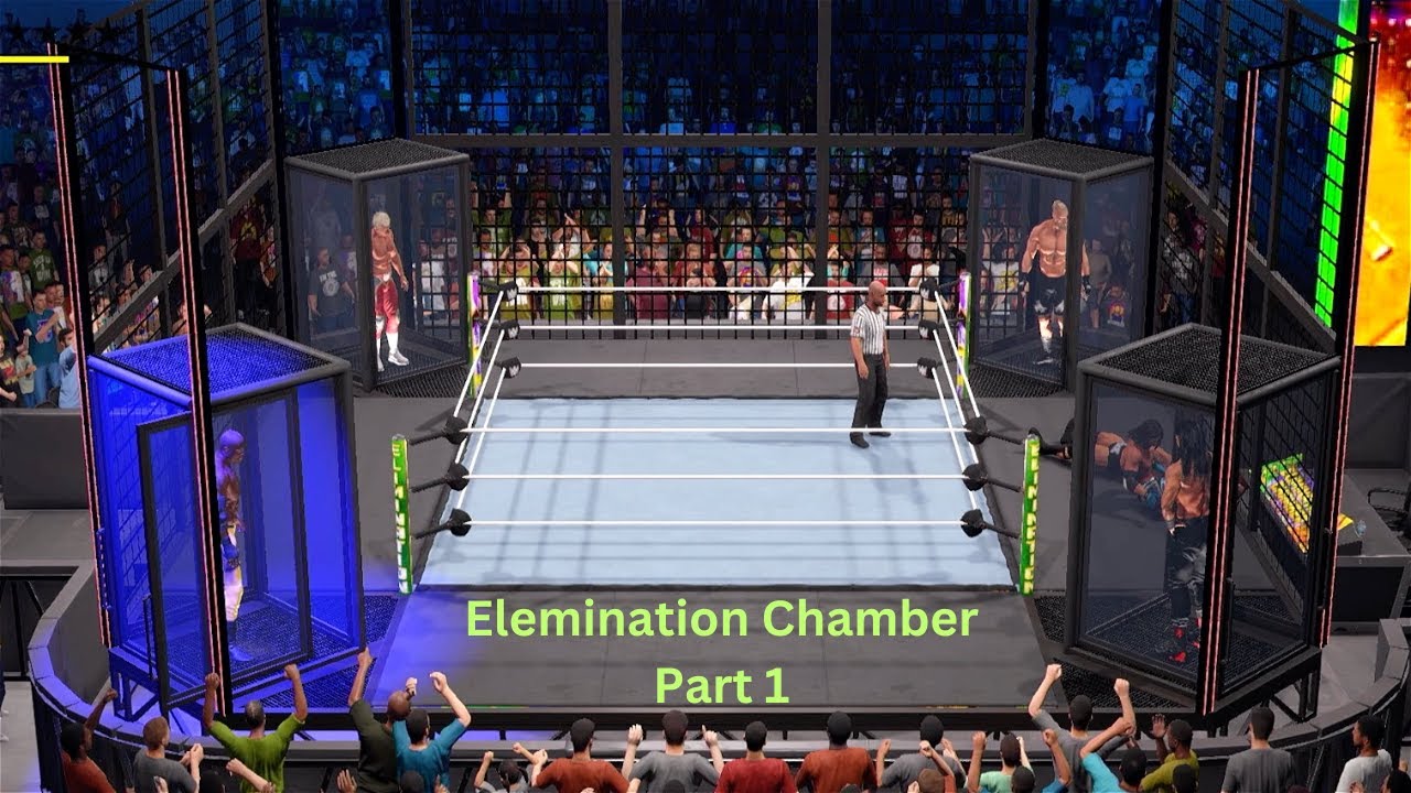 6-MAN Elimination Chamber (PART 1) || WWE Gameplay || WWE 2K24 PS4 ...