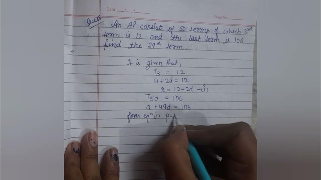An AP consist of 50 terms of which 3rd term is 12 and the last term is ...