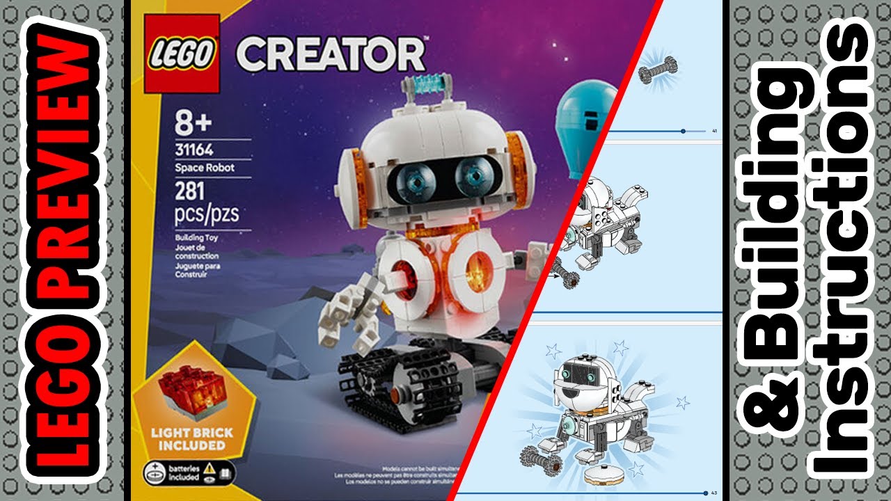 PREVIEW: 31164, LEGO CREATOR, Space Robot & Building Instructions! LEGO ...