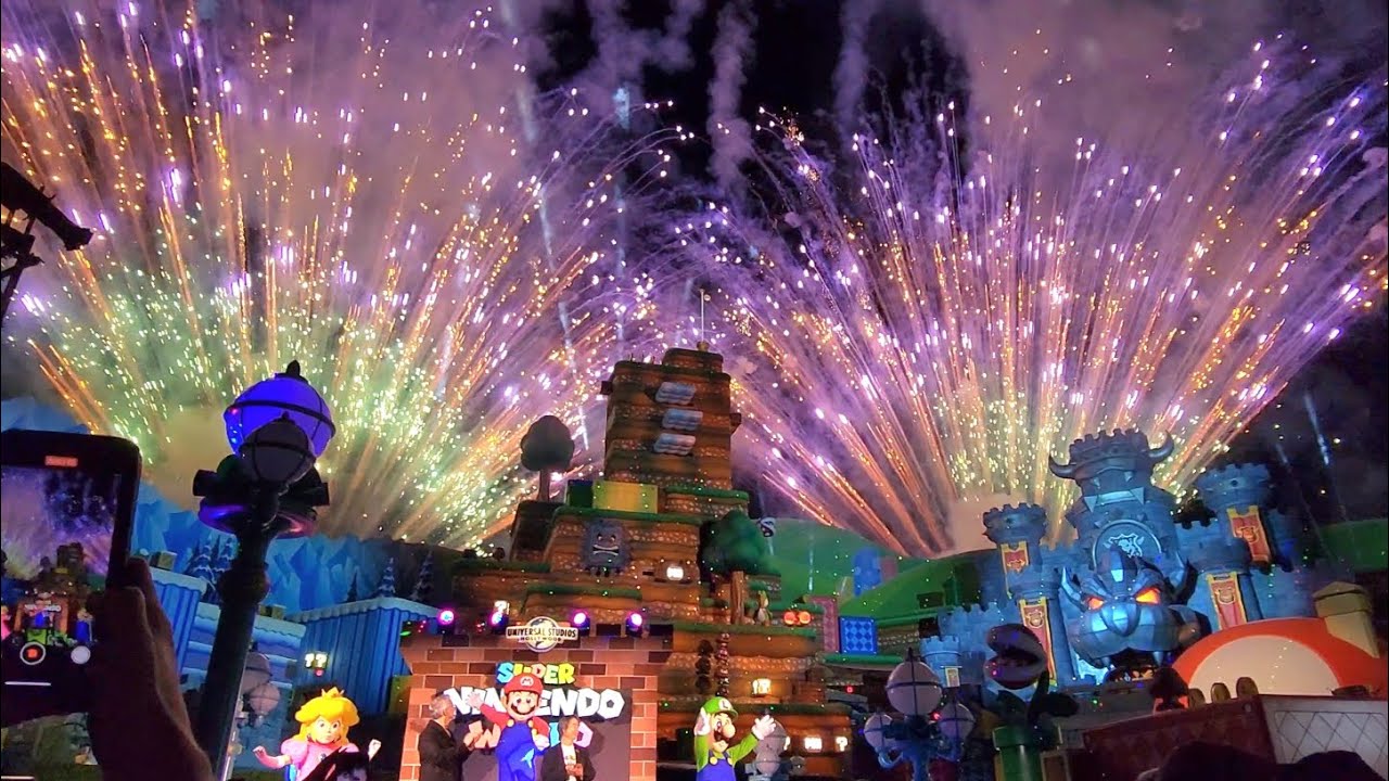 Grand Opening Fireworks for Super Nintendo World, Universal Studios ...