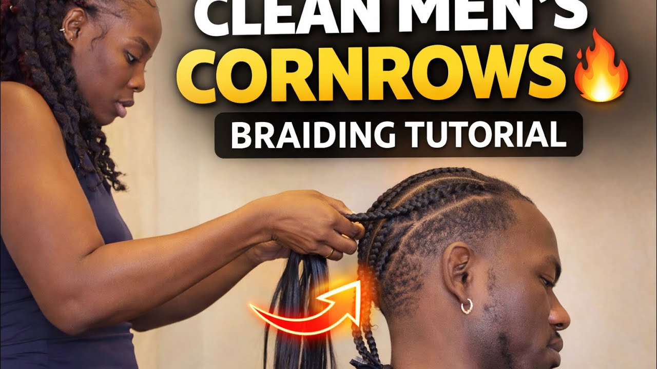 Clean Men’s Cornrows Tutorial 🔥 Full Braiding Process | Lola Nightfired ...