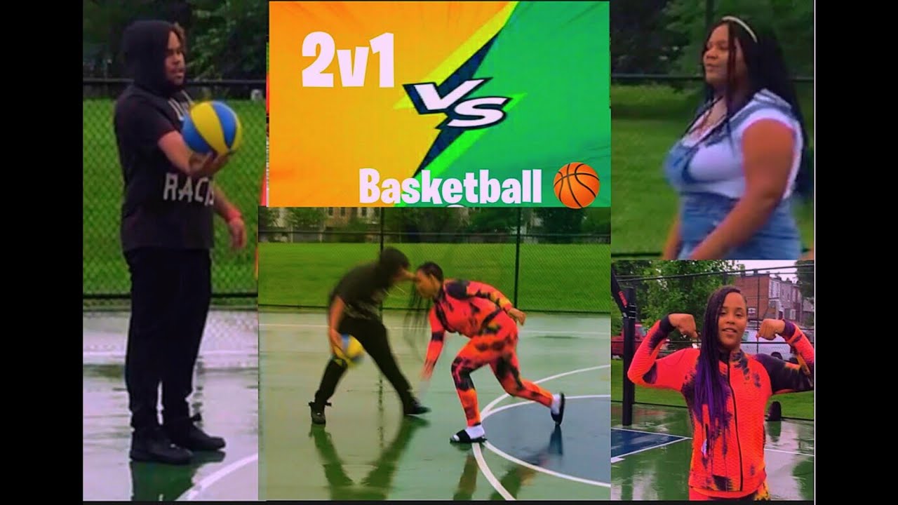 Sisters challenged me to 2v1 basketball game - YouTube