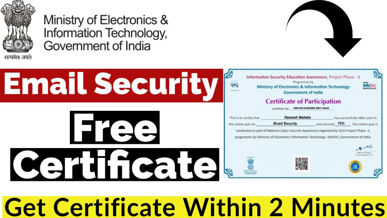 Email Security Free Certificate | Free Government Certificate | Free ...