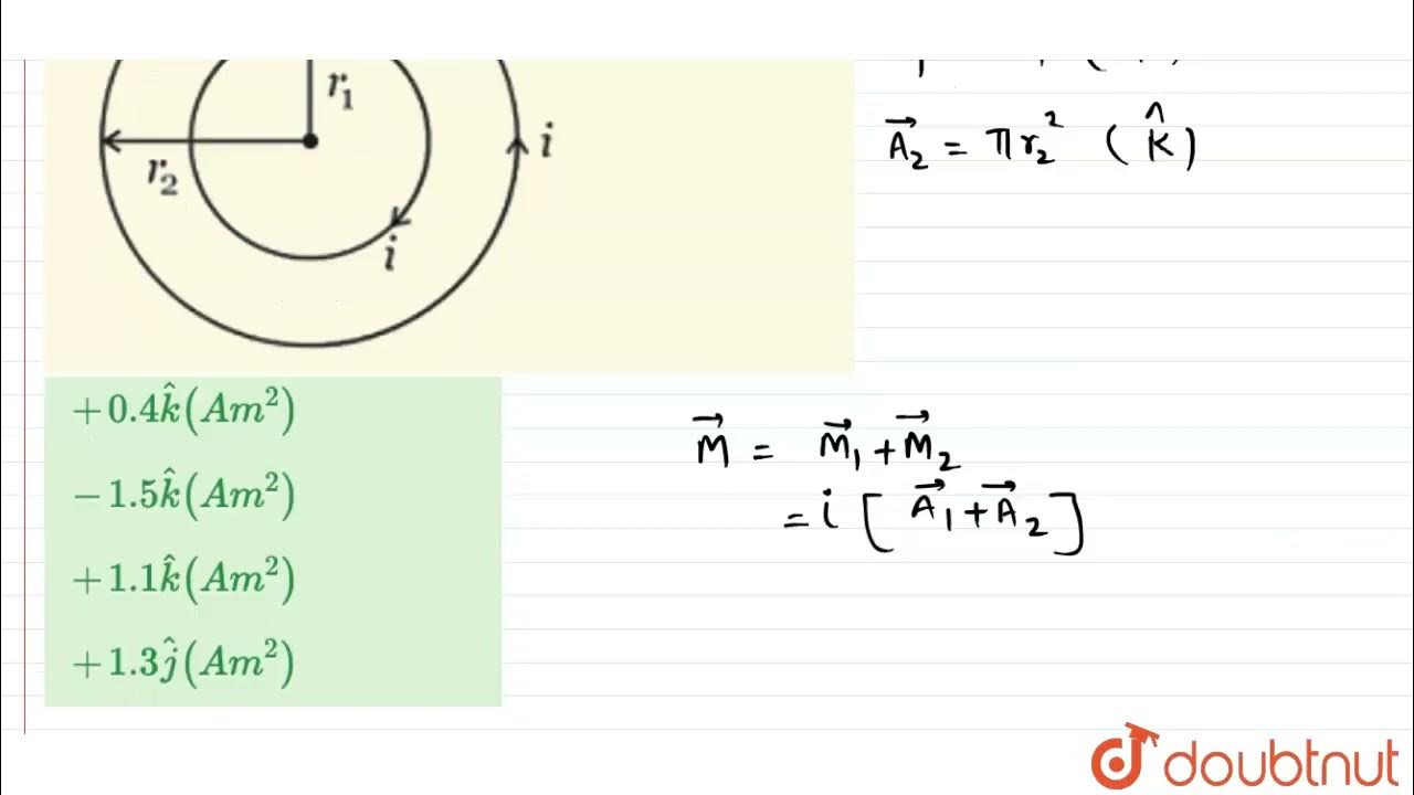Two circular concentric loops of radii r_(1)=20cm, r_(2)=30 cm are ...