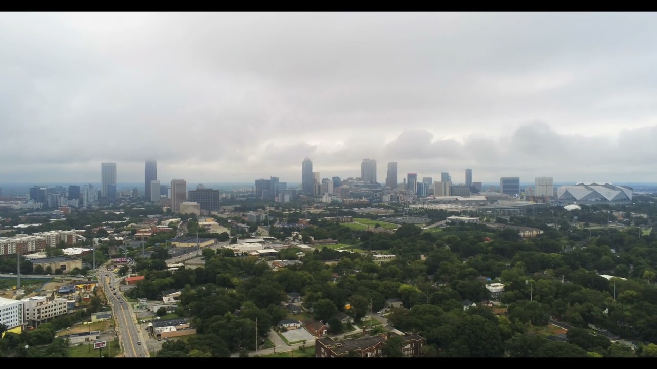 Multiple 4k drone shots of Atlanta Bankhead Echo Street area music ...