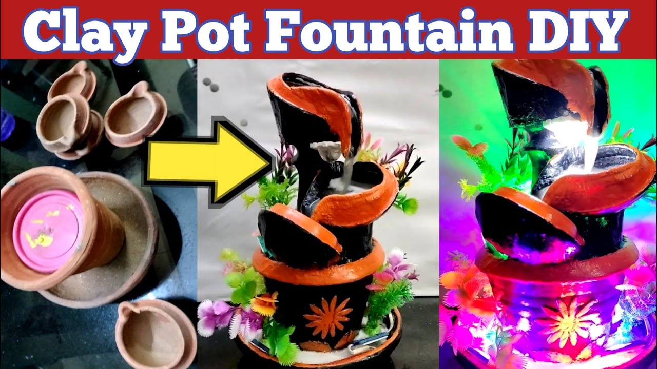 How to Make a Beautiful Clay Pot Water Fountain | Easy DIY Garden ...