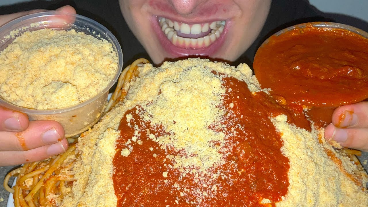 🍝 messy red sauce 🍺 먹방 asmr mukbang - YouTube