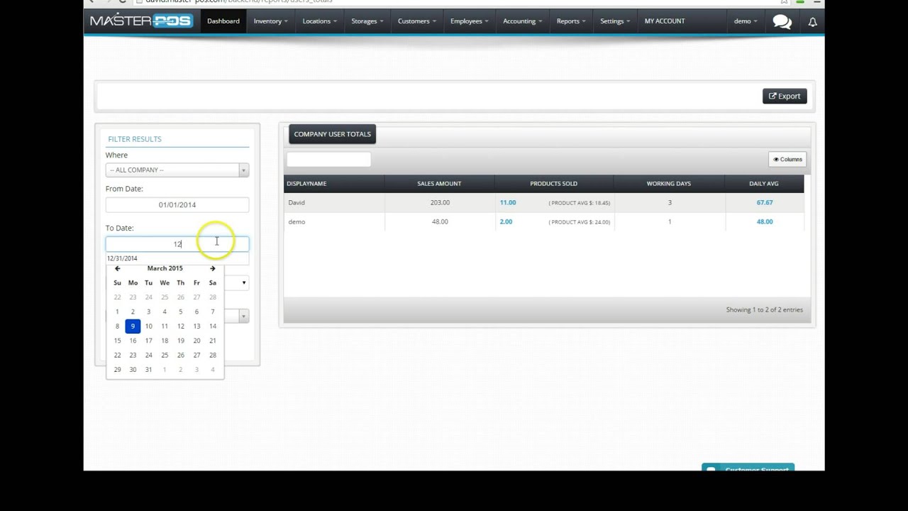 MasterPOS Backend - Employee Sales Report - YouTube
