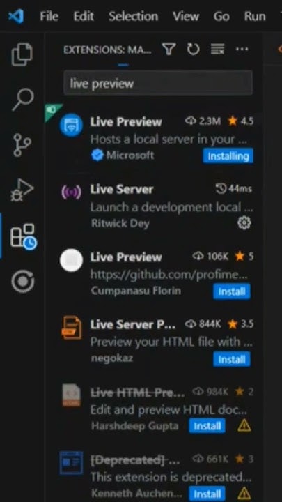 live preview vs code useful extensions #shorts #vscode #software #today ...