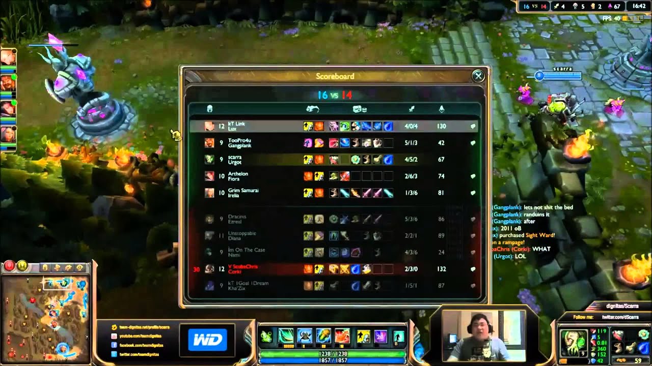 Scarra plays Urgot Bot, Kill Lane, Season 3 (Diamond 1) - YouTube