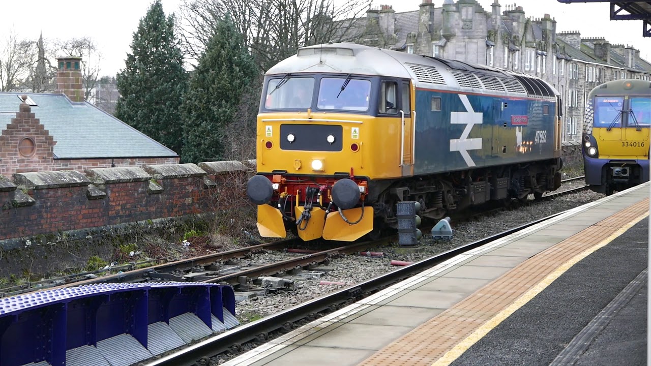 Class 47 No. 47593 'Galloway Princess' at Dumbarton Central 22/1/20 ...