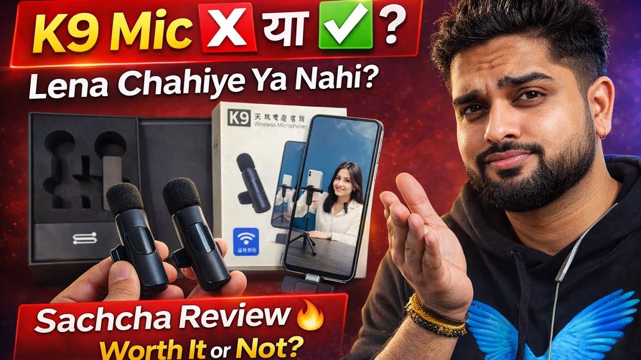 K9 Wireless Mic Review 🔥 | Lena Chahiye Ya Nahi? | Plug & Play Mic for ...