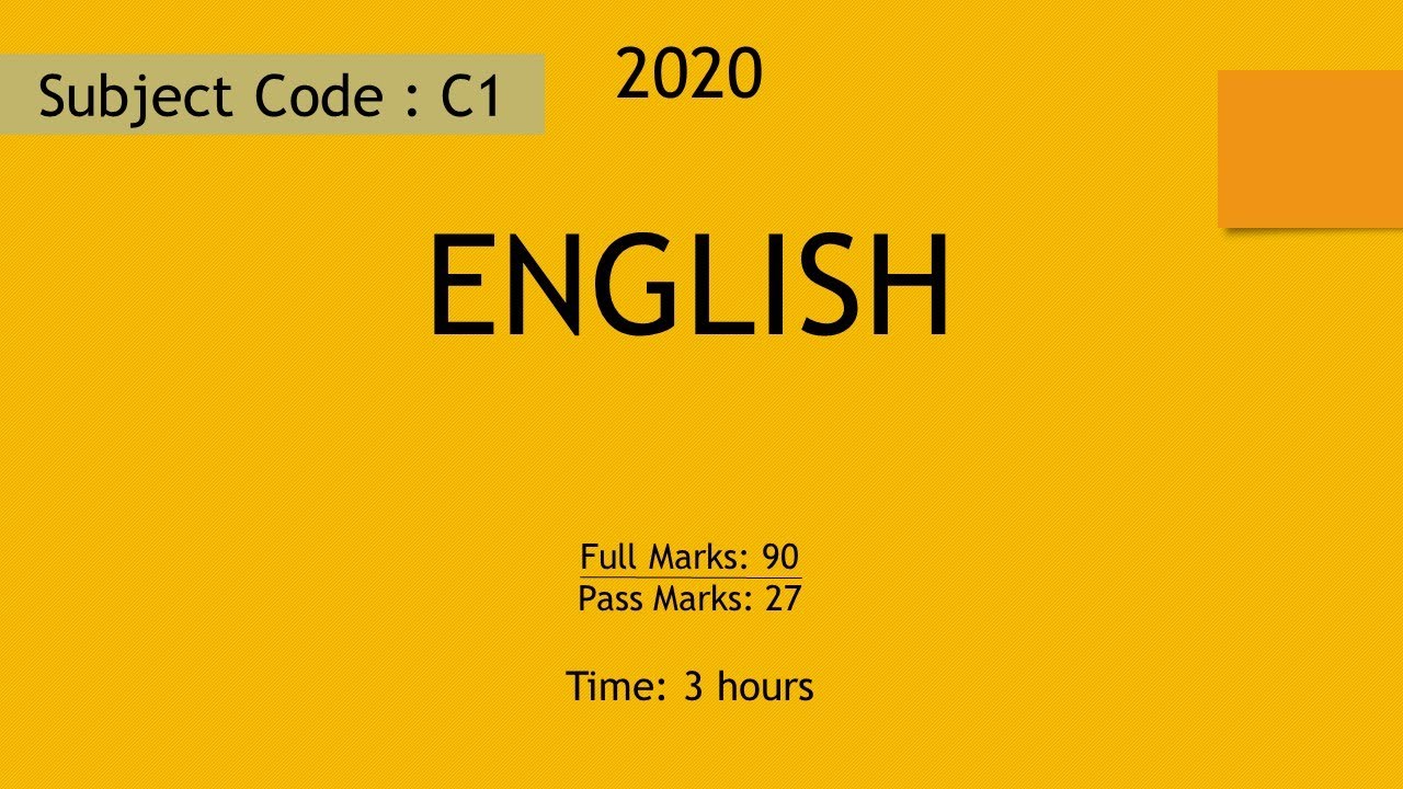 HSLC English Question Paper 2020 Solved Grammar & Composition | Matric ...