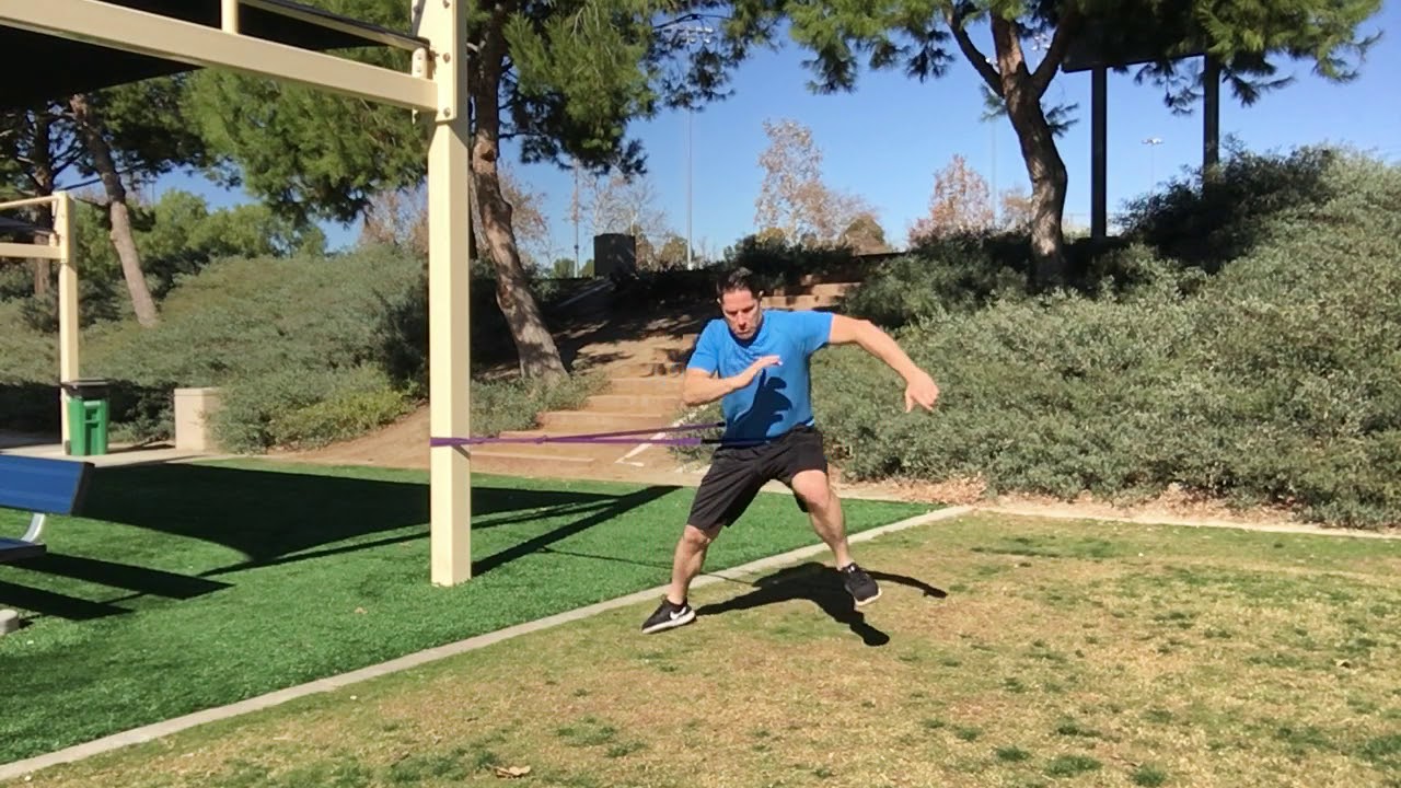 Resisted Lateral Hop, 1in Band - YouTube