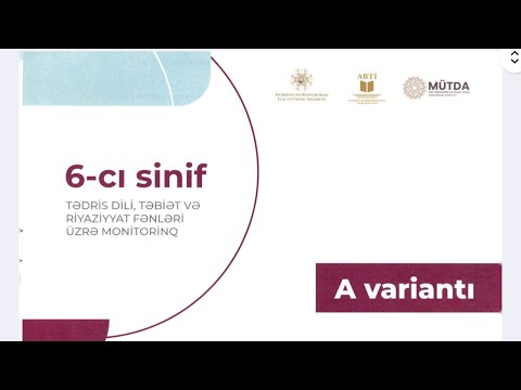 6 ci sinif monitorinq izahı. A varianti. Az-dili ve riyaziyyat.