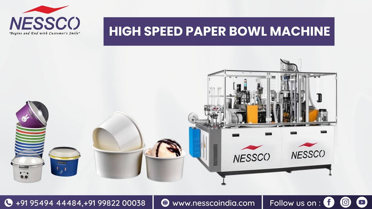 High Speed Paper Bowl Machine | Food Packaging Industry - YouTube