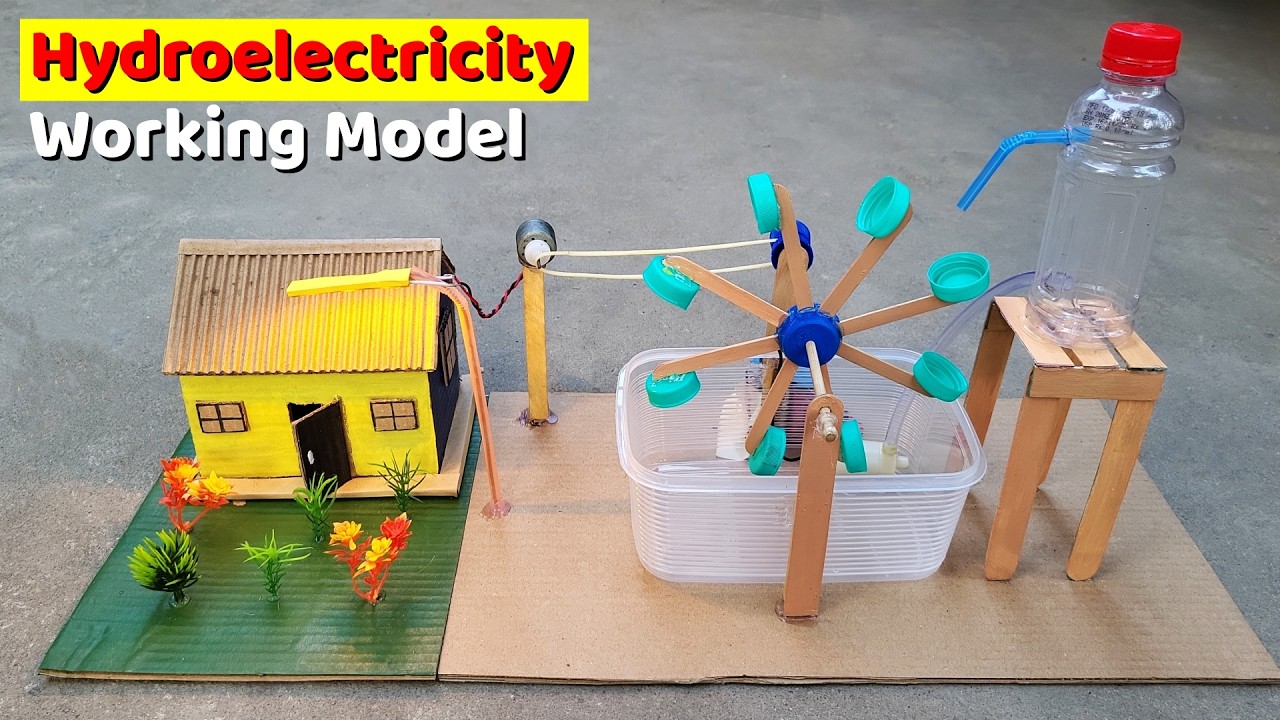How to Make a Hydroelectricity Generator | Science exhibition project ...