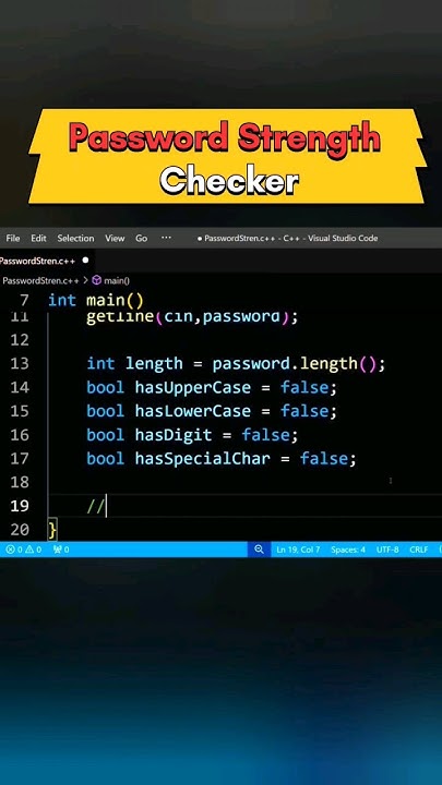 Password Strength Checker | Code Leos#shorts#coding#programming#cpp - YouTube