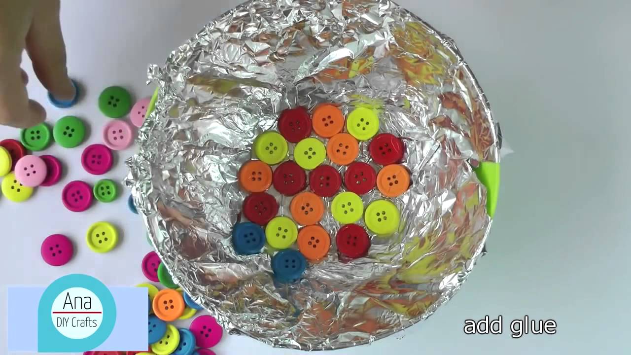 DIY craft Button Bowl - YouTube