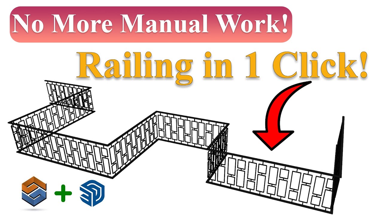 How to Create Railing in SketchUp with Profile Builder | 1-Click ...