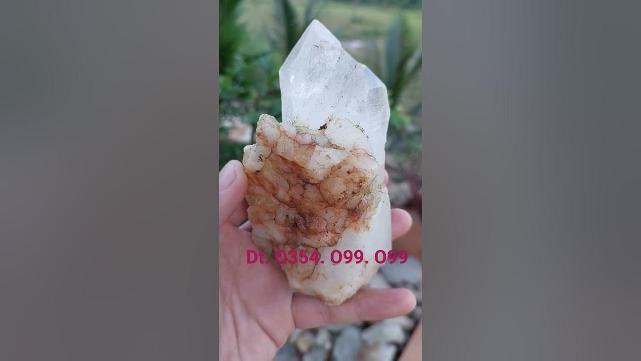 Trun tinh thể thạch anh trắng nguyên bản tự nhiên nặng 530g $ giá 200k - YouTube