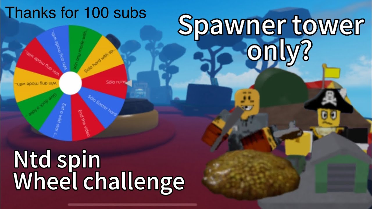 Noob tower defense but the spin wheel chooses a challenge | Noob tower ...