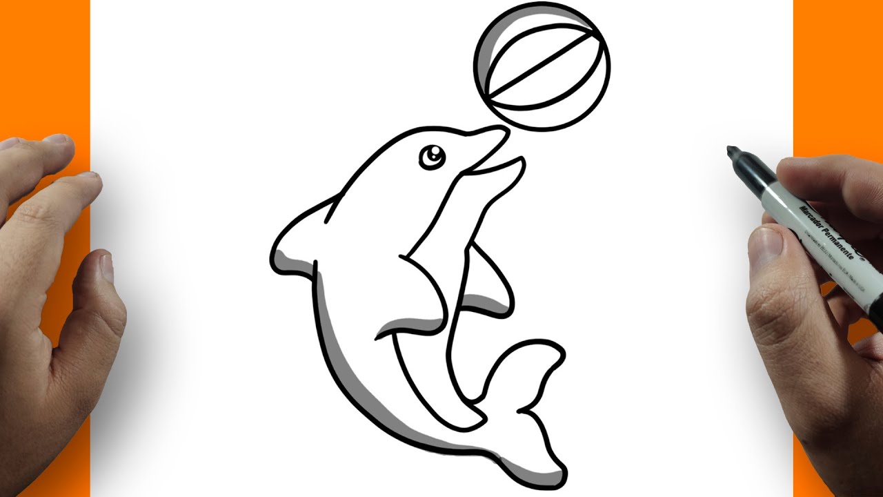 Cómo Dibujar un Delfin Paso a Paso Fácil para Niños - YouTube