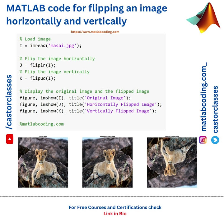 MATLAB code for flipping an image horizontally and vertically - YouTube