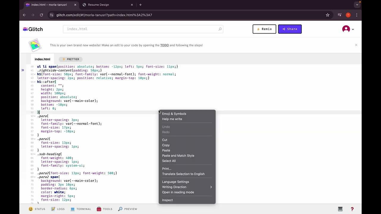 STUDENT RESUME USING HTML AND CSS - YouTube