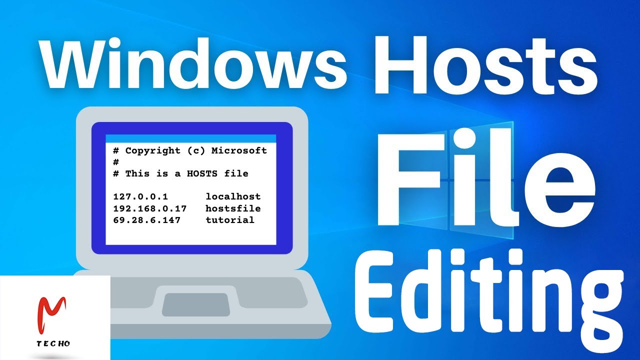 How to edit hosts file winsows 10 #M_techo - YouTube